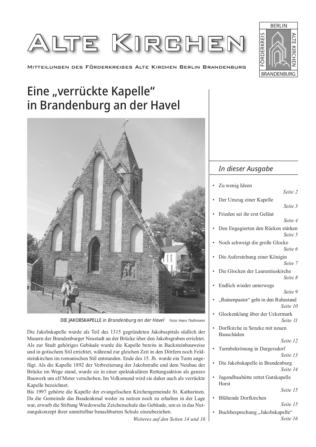 September 2021 – Mitteilungsblatt „Alte Kirchen“ – Förderkreis Alte Kirchen Berlin-Brandenburg e.V.